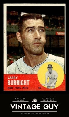 1963 Topps #174 Larry Burright Vintage New York Mets Baseball Card | eBay
