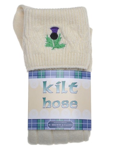 WB Socks Men's Thistle Embroidered Kilt Hose | eBay