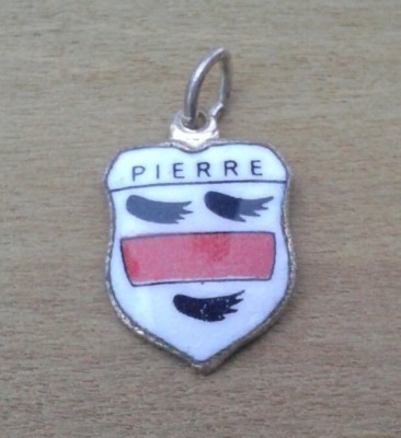 Pierre Coat of Arms / Family Crest Silver Plated Enamel Charm | eBay