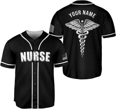 Personalized Nurse Baseball Jersey Flag Nurse Graduation Baseball ...