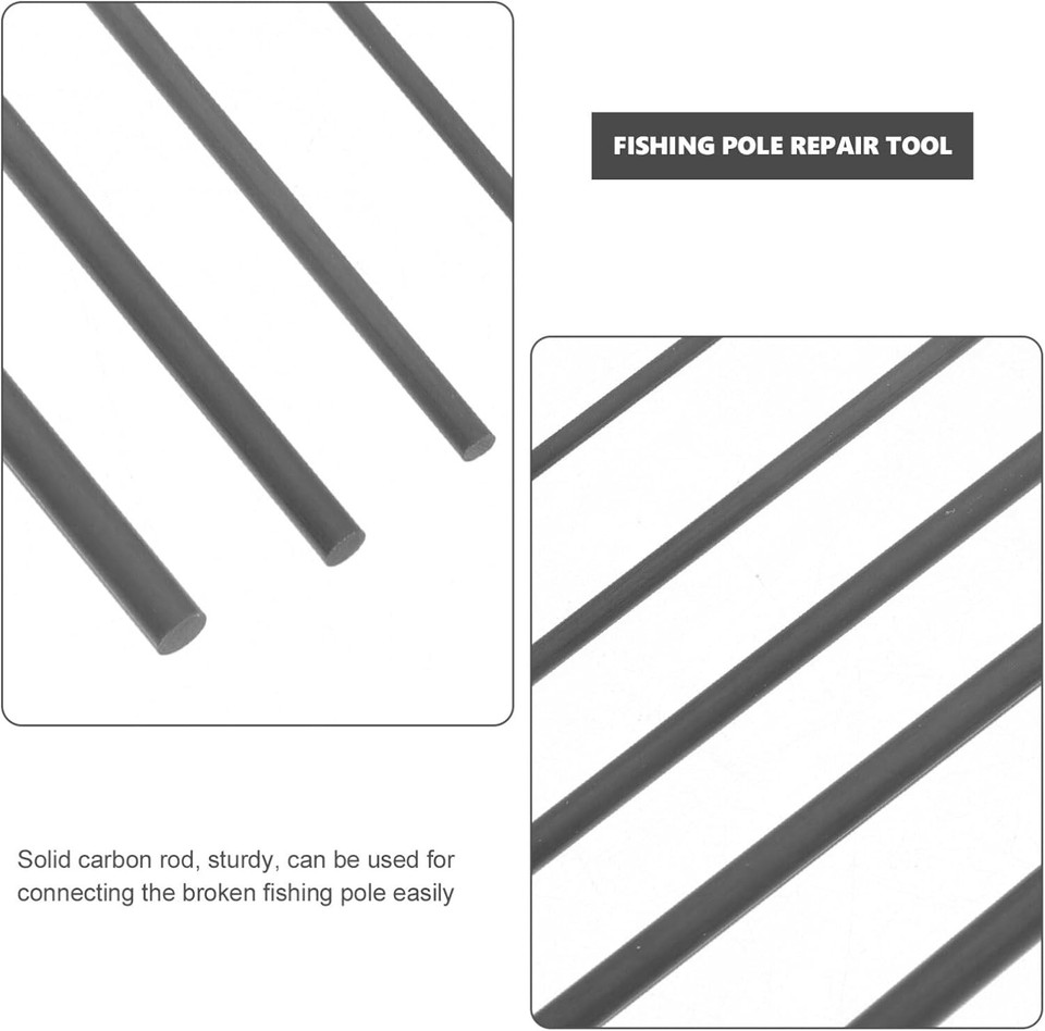 Fishing Rod Repair Kit Complete, 6 pcs Carbon Fiber Sticks Carbon Fiber ...