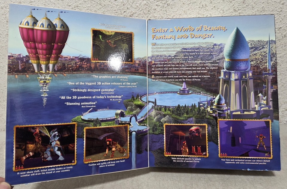 Prince Of Persia 3D PC Video Game 1999 Big Box 2 Disc Red Orb Win 95/98 ...