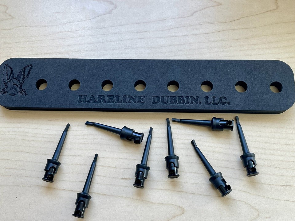 HARELINE DUBBIN CENTER STAGE FLY DISPLAY / DRYING RACK. 8 CLIPS. | eBay