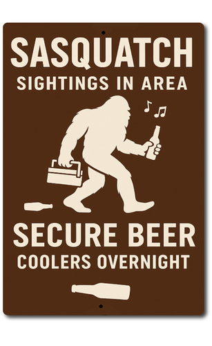 Caution Sasquatch Sighting Area Avoid Contact Hide Your Beer Funny ...