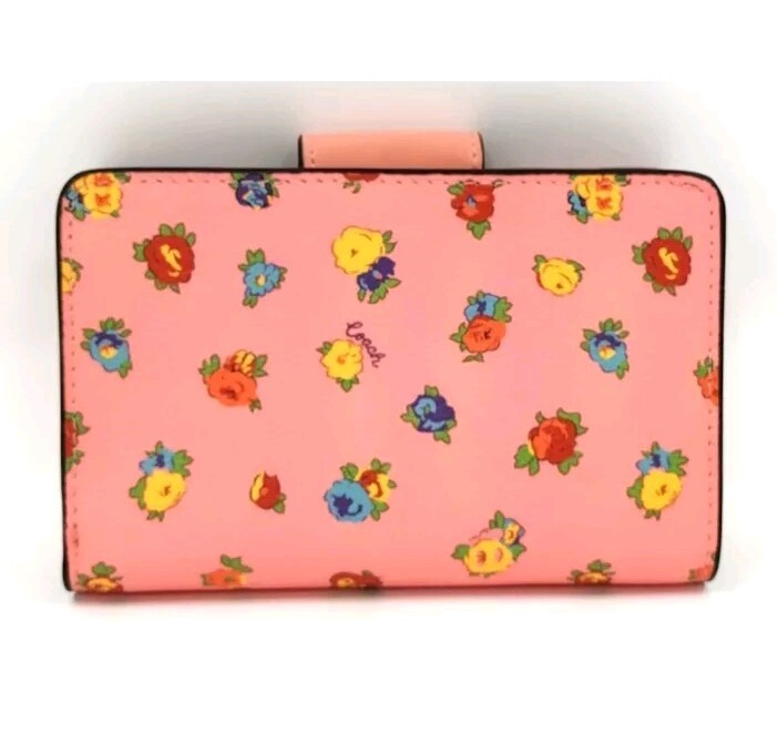 COACH Flower Pink Logo Bi-fold Wallet Rare New C9934 | eBay