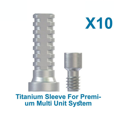 10x Dental Prosthetic Titanium Sleeve For Premium Multi Unit Adapter ...