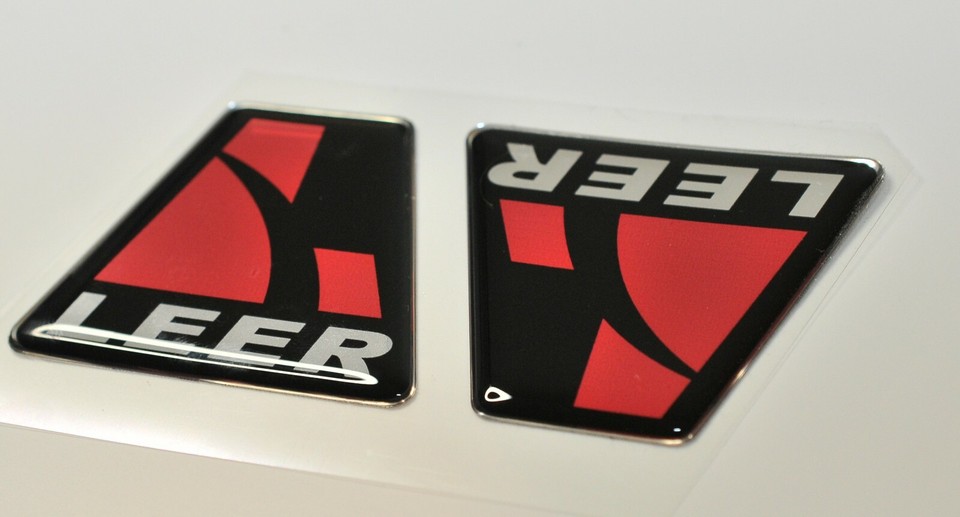2pcs x LEER stickers (56,7x48,23 mm) # 61248 Truck Cap Domed 3D Decals ...