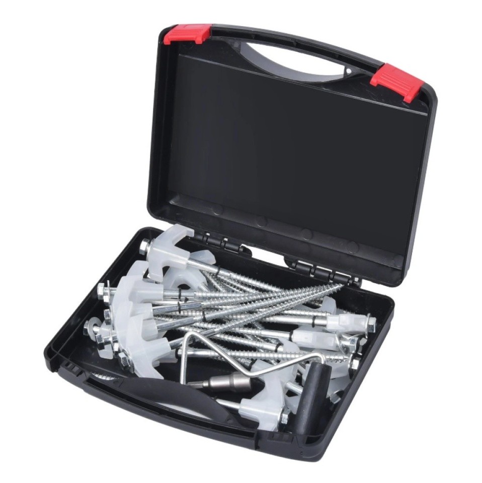 21pc Tent Pegs Steel Screw Pegs Heavy Duty Pegs Threaded for Camping ...