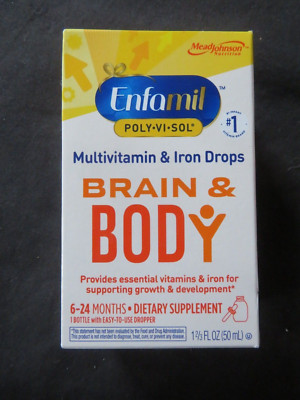 Enfamil Poly-Vi-Sol Multivitamin & Iron Drops Brain & Body 1 2/3 Oz (50 ...