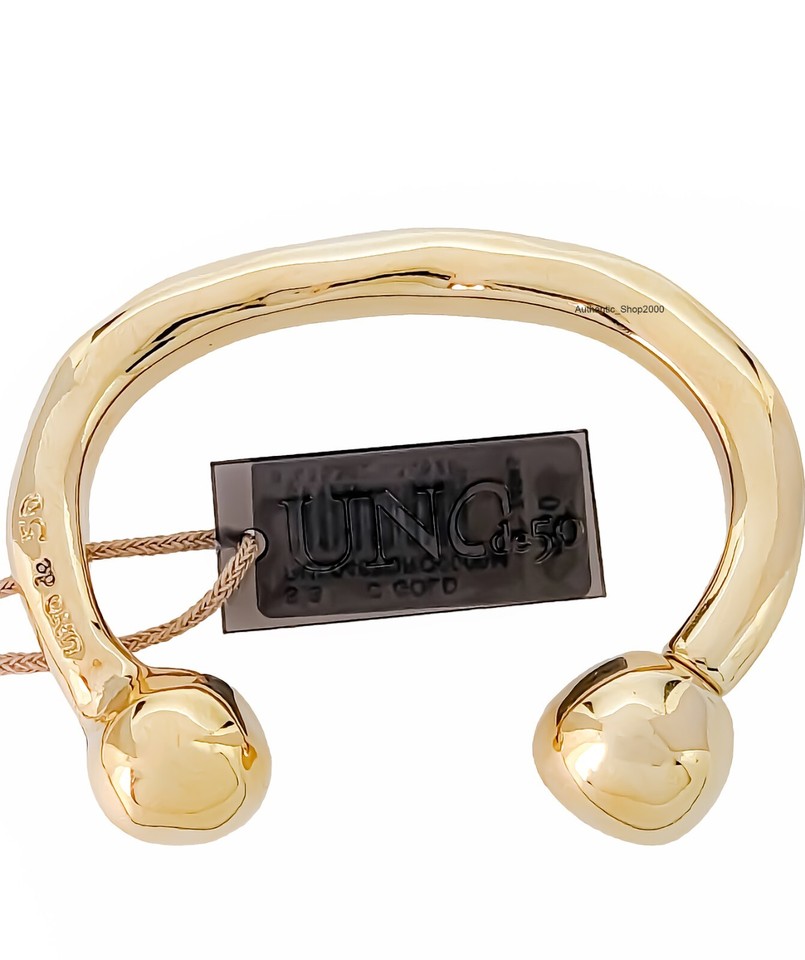 NEW 100% UNO de 50 Brand Gold Zen Balls Open Cuff Bracelet Bangle M L ...