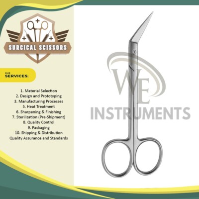 Iris Scissors 4.5" Angled with Sharp Points, Stainless Steel Supercut & Superior | eBay