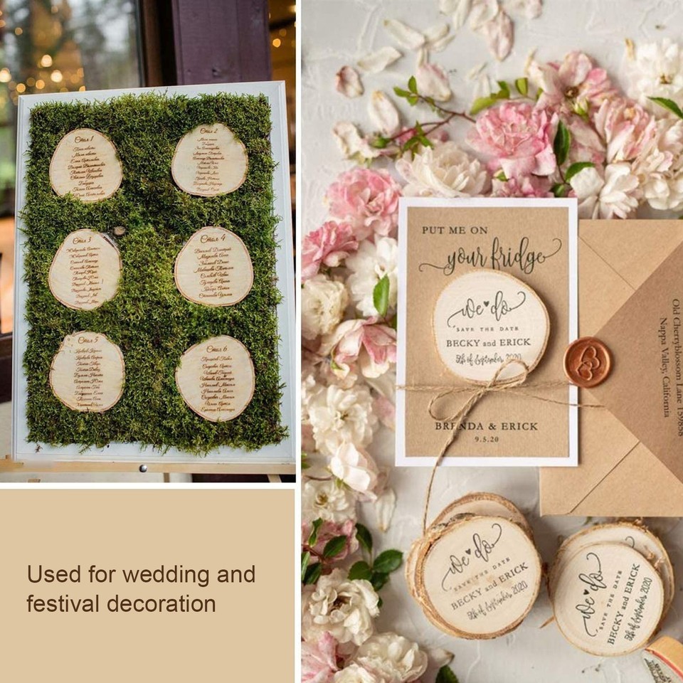 Wood Slices Round Pine Logs Crafts Painting Wedding Party Decoration 4 ...