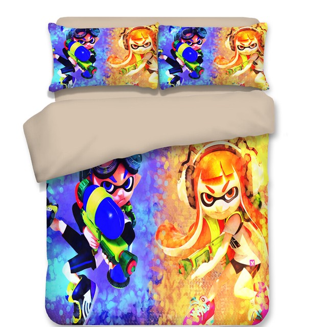 3D Splatoon Bedding Set Kids Duvet Cover Set Comforter Cover Pillowcase ...