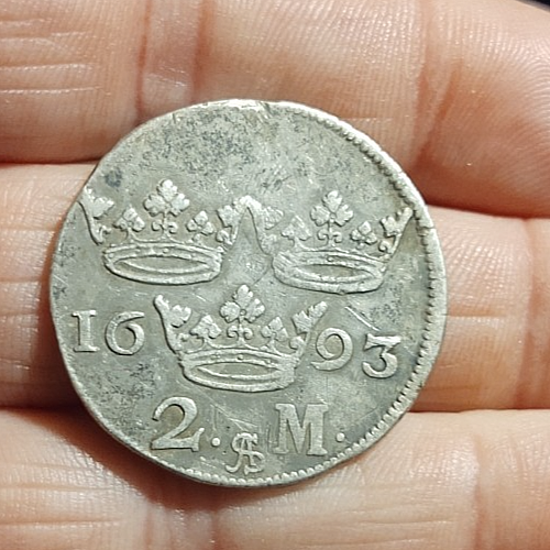 Rare 1693 2 Mark Sweden Silver Coin Charles XI | eBay