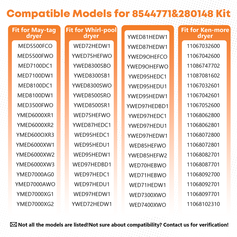 8544771 Dryer Heating Element Fit for Whirlpool Kenmore Maytag 8557403 ...