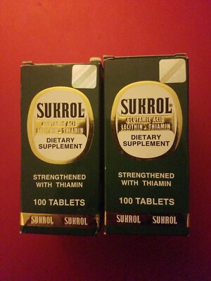 2 PACK SUKROL DIETARY SUPPLEMENT 100 TABS/SUPLEMENTO ALIMENTICIO SUKROL ...