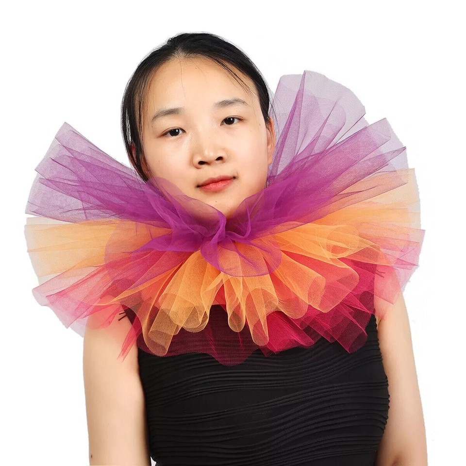 2pcs Victorian Neck Ruff Medieval Elizabethan Ruffle Collars Clown ...