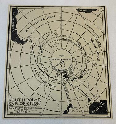 1919 book map ~ SOUTH POLAR EXPLORATION ~ Scott,Amundsen | eBay
