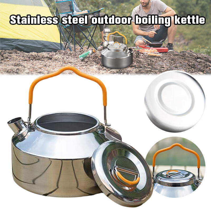 Camping Teapot Stainless Steel Outdoor Coffee Pot Portable Household ...