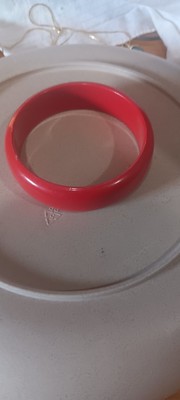 Vintage Cherry RED Bakelite Marbled Wide Bangle Bracelet | eBay