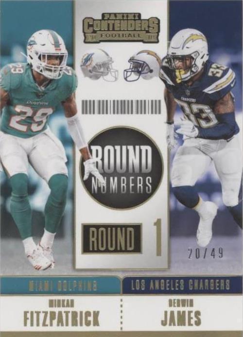 2018 Panini Contenders - Round Numbers Minkah Fitzpatrick, Derwin James ...