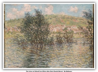 The Seine at Vtheuil Sun Effect after Rain Claude Monet | eBay