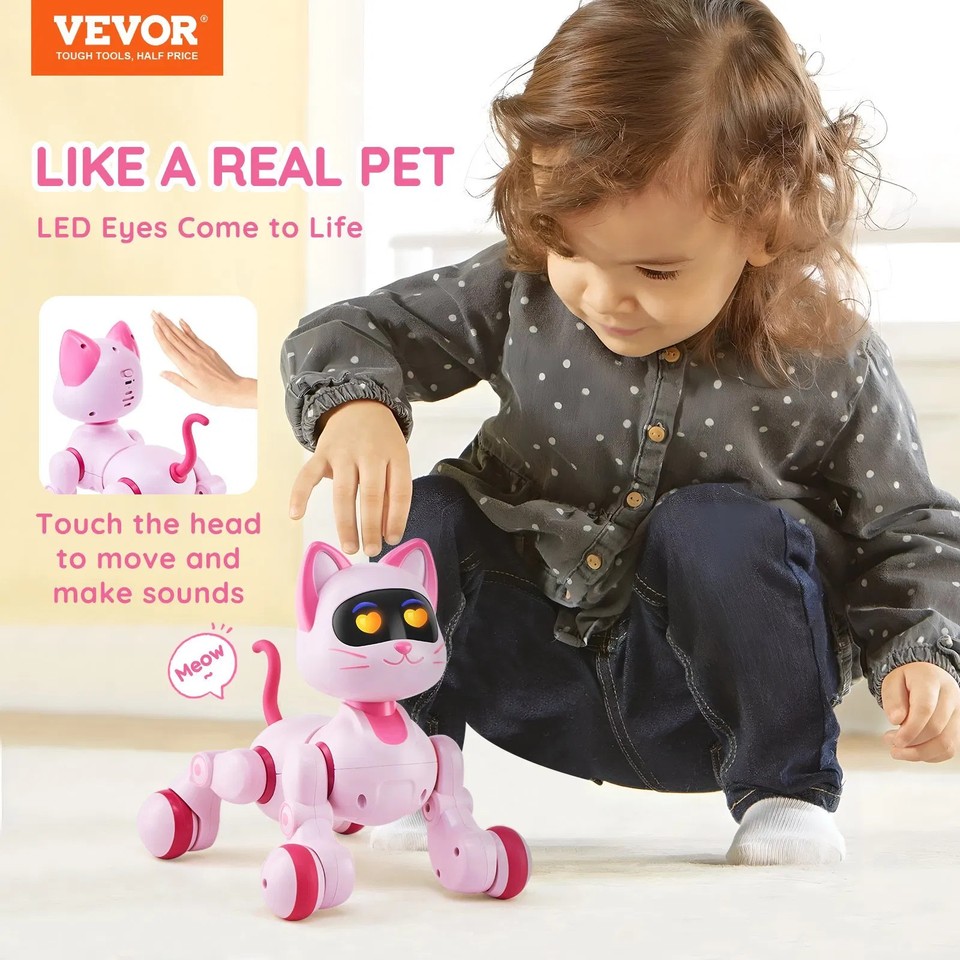 Remote Control Robot Cat Toy, RC Cat Programmable Smart Interactive ...