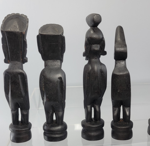 Vtg Pascua Chile Easter Island Moai Statues Stye Tiki Art Chess Set ...