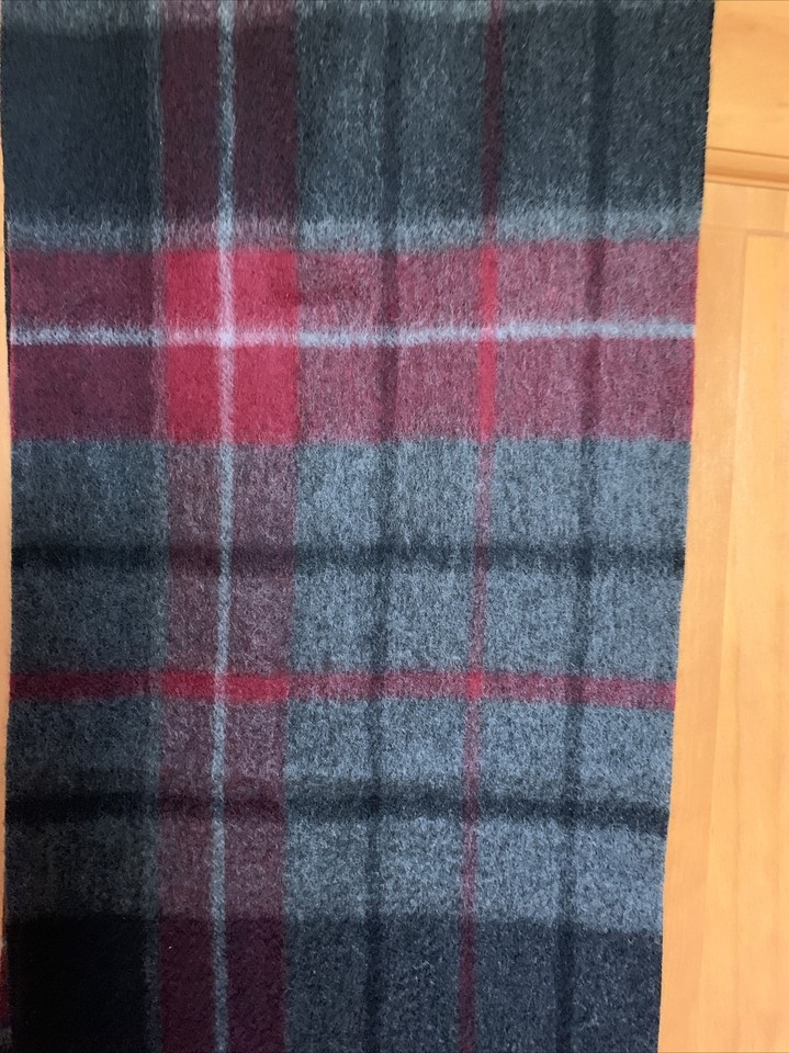 Men's ELLIOT MULRYAN 100% CASHMERE SCARF FRINGE EDGES BURGUNDY /BLACK ...