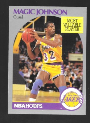 1990-91 Hoops MVP #157 Magic Johnson Los Angeles Lakers Basketball Card ...