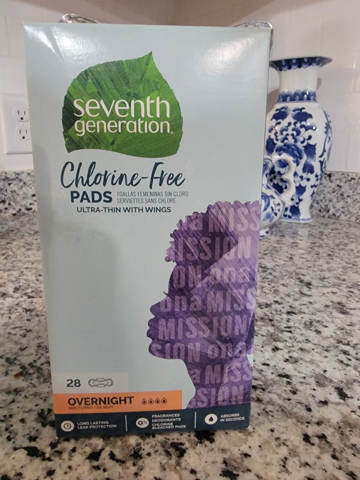 Seventh Generation Chlorine Free Pads Ultra Thin with Wings Overnight ...