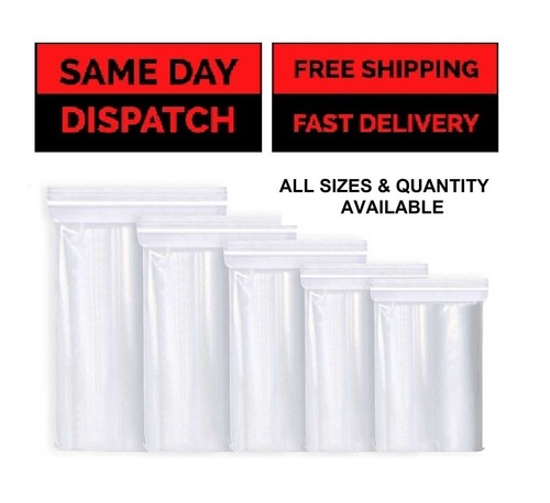 Grip Seal Bags Heavy Duty Clear Poly Plastic Resealable Zip Baggies ...