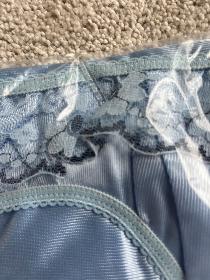 Stunning Vintage Blue Silky Nylon Lace Half Slip and panties 34-38” | eBay