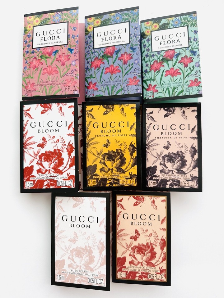 Gucci Flora Gorgeous & Gucci Bloom Perfume Collection Sample Size (8pcs ...