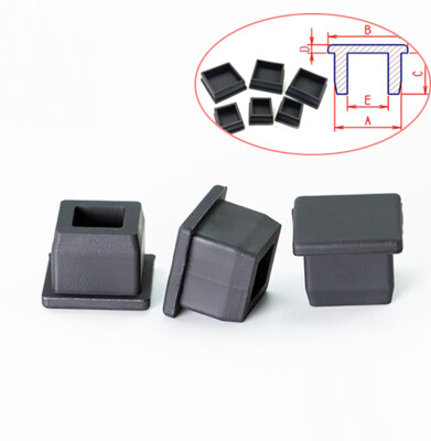 Black Rubber Square Plugs Stopper Pipe Tube End Caps Bungs Cover Seals ...