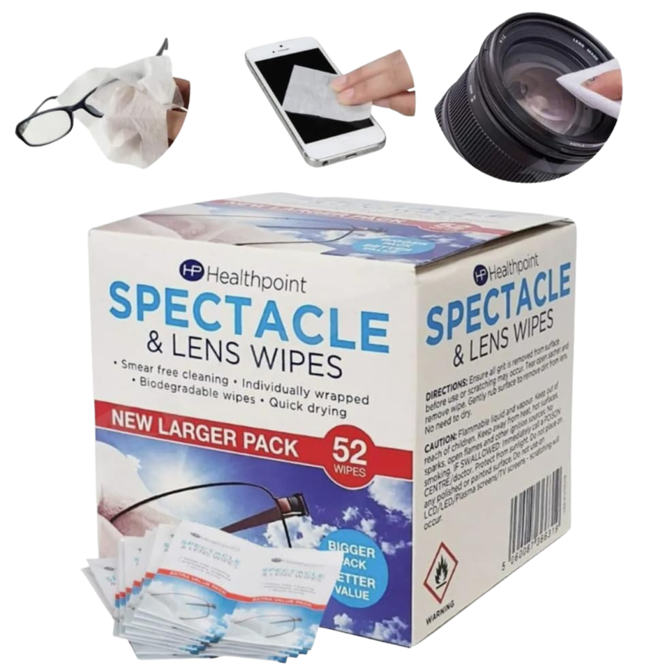Spectacle Optical & Lens Wipes Glasses Sunglasses Quick Smear Free Deep ...