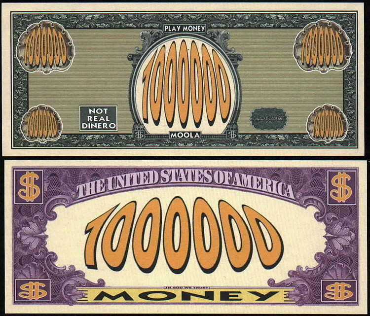 Lot of 100 PLAY MONEY MILLION DOLLAR BILLS | eBay