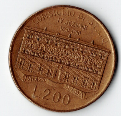 1990 Italy L200 Coin Consiglio Di Stato 1890-1990 Lira Lire | eBay
