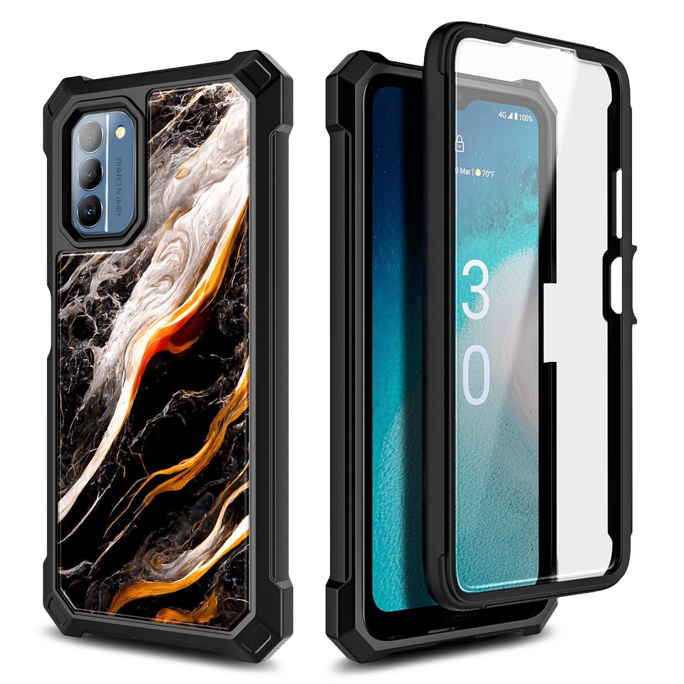 For Nokia G100/C300 Case Full Body Armor Phone Cover + Built-In Screen ...