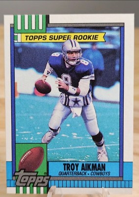 Troy Aikman Cowboys 1990 Topps Super Rookie Card #482 NFL HOF | eBay