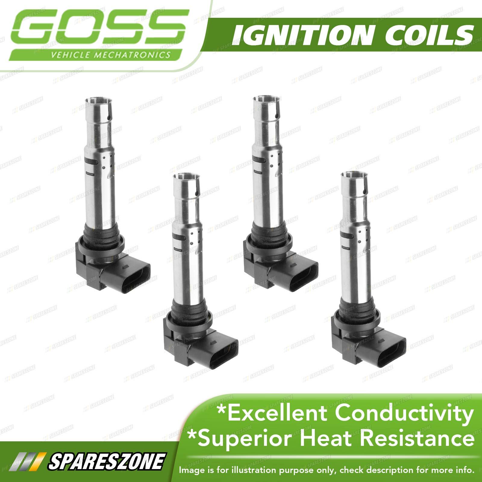 4 x Goss Ignition Coils for Audi A3 8P CAXC A1 8X CAV CAX 1.4L 2008 ...