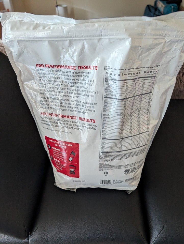 New GNC Pro Performance Bulk 1340 Vanilla Ice Cream 12lb bag (Local ...