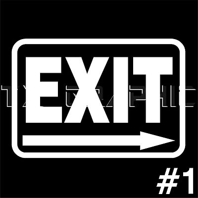 EXIT SIGN DECAL VINYL STICKER WINDOW WALL LEFT OR RIGHT ARROW | eBay