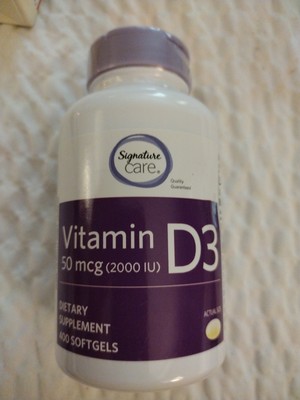 Signature Care Vitamin D3 50 MCG (2000 IU) 400 Softgels Ex 07/2026 | eBay