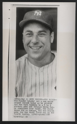 1950 Orig Baseball Wire Photo - Vic Raschi, Yankees | eBay
