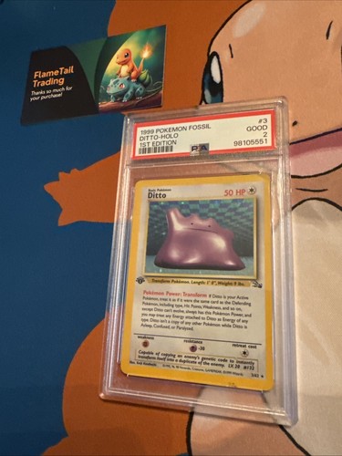 PSA 2 Pokemon TCG 1999 Fossil 1st Edition #3 Ditto Holographic | eBay