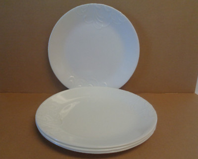 4 Corelle Cherish Embossed Dinner Plates Round 10-1/4" Diameter New ...