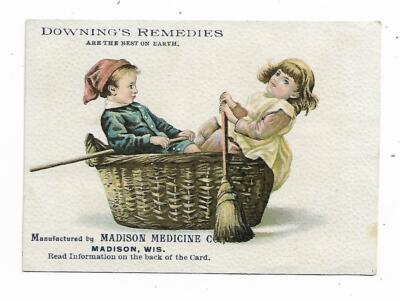 Quack Medicine Trade Card Downing's Remedies Madison Medicine Children ...