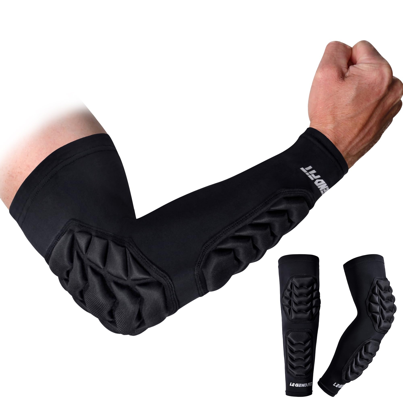 Football Elbow Forearm Padded Sleeves for Youth Men Adults Compression ...