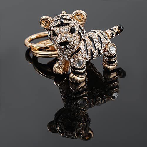 Cute Tiger Sparkling Charm Blingbling Keychain Crystal Rhinestone ...